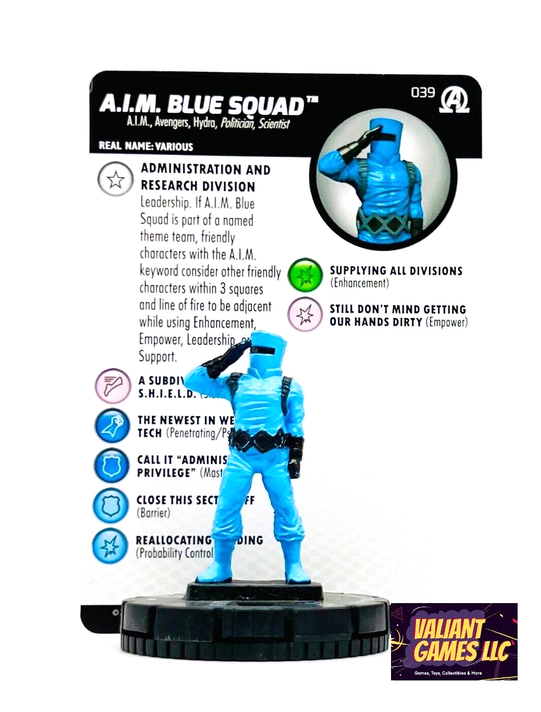 Marvel Heroclix A.I.M. Blue Squad #039 w/ Card Black Panther ...