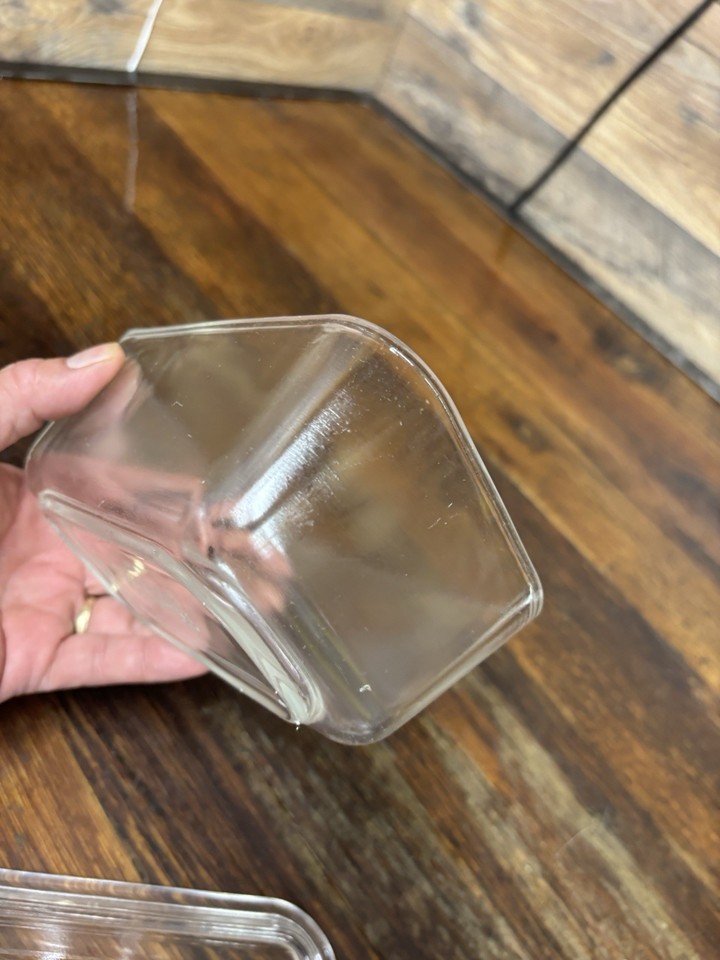 Vintage PYREX 502-B Clear Glass Refrigerator Dish with Ribbed Lid 502-C ...