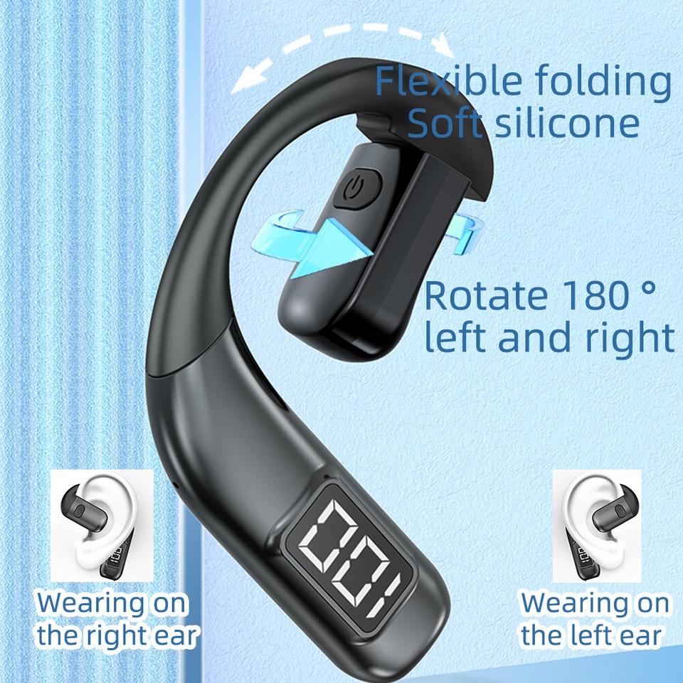 Bluetooth 5.5 Earpiece Wireless Headset Driving Trucker Earbuds Noise ...