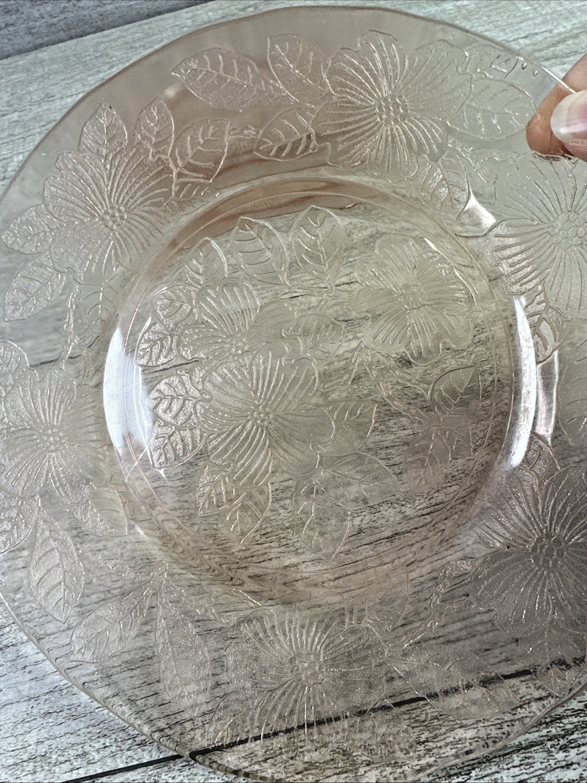Lot Of 2 Vtg Depression 8” Glass Plate Dish Salad Dessert MCM Macbeth ...