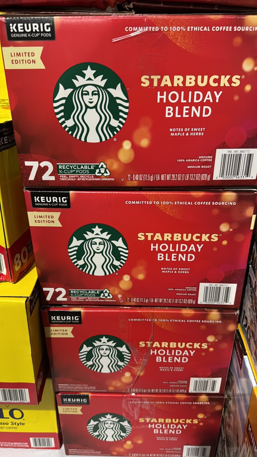 Starbucks Holiday Blend Coffee, Medium Roast, Keurig K-Cup Pods, 72 ct ...