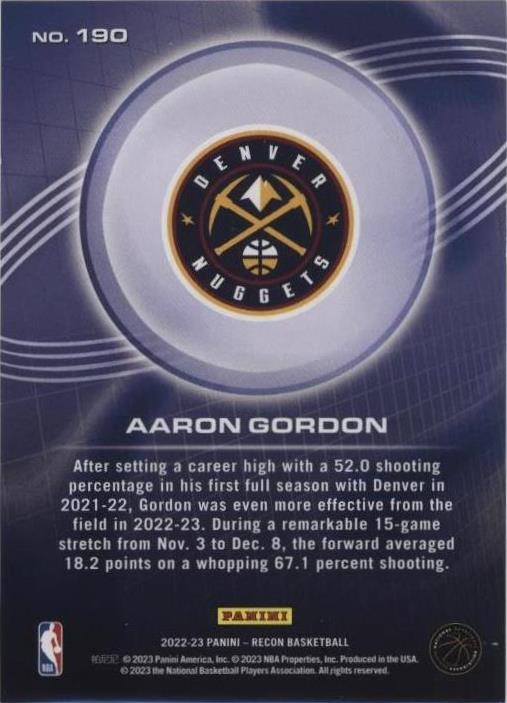 2022-23 Panini Recon - Aaron Gordon #190 for sale | eBay