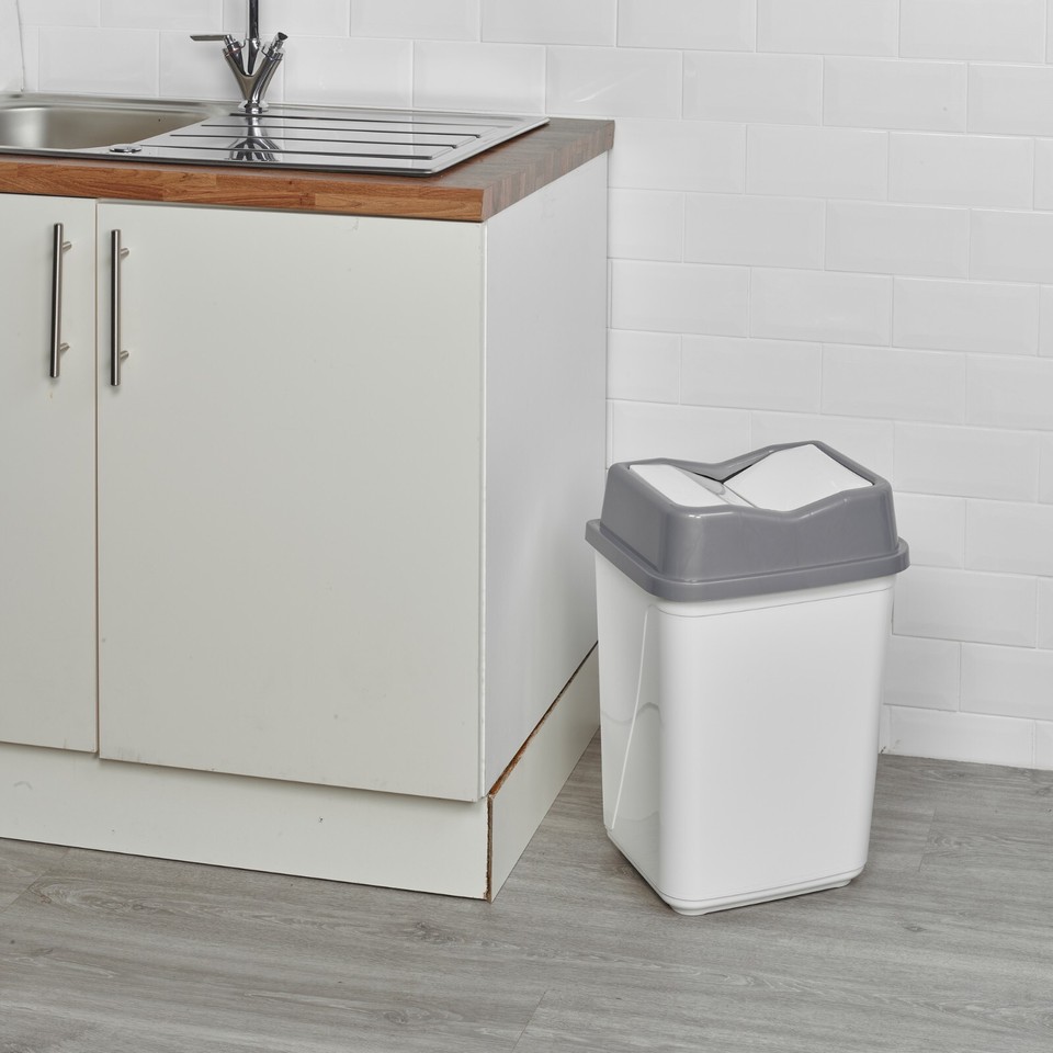 5/20/30/50L Plastic Waste Recycling Bin With Butterfly Lid for Kitchen ...