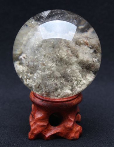47mm Natural Clear Phantom Crystal Ball SPHERE Quartz Specimen+w ...