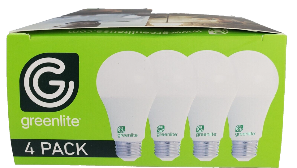 Greenlite LED 4 Pack 9W 60W Equivalent Light Bulbs 800 Lumens A19 Non ...