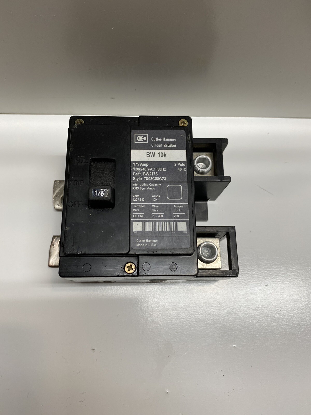 Cutler Hammer BW2175 175 Amp 120/240V Main Breaker-Warranty Refurbish ...