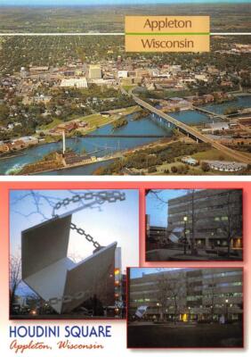 2~4X6 Postcards Appleton, WI Wisconsin CITY & RIVER AERIAL VIEW ...
