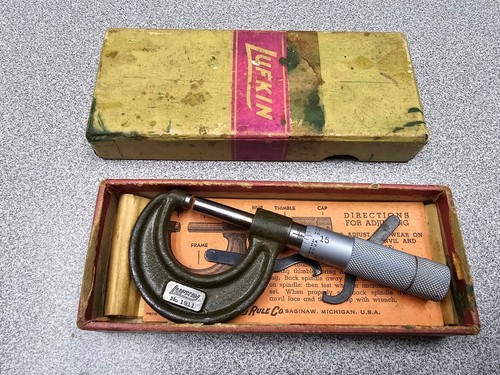 Vintage Lufkin No. 1911 Micrometer Caliper 0-1" Original Box | eBay