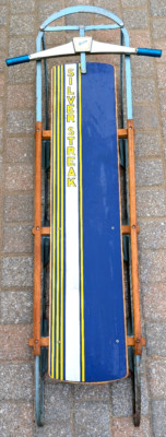 VINTAGE-GARTON SLIVER STREAK- 53" SNOW SLED-ORIGINAL - "SNOW LODGE ...