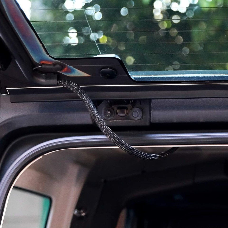 Black Tailgate Back Rear Window Rain Gutter Trim For Jeep Wrangler TJ ...
