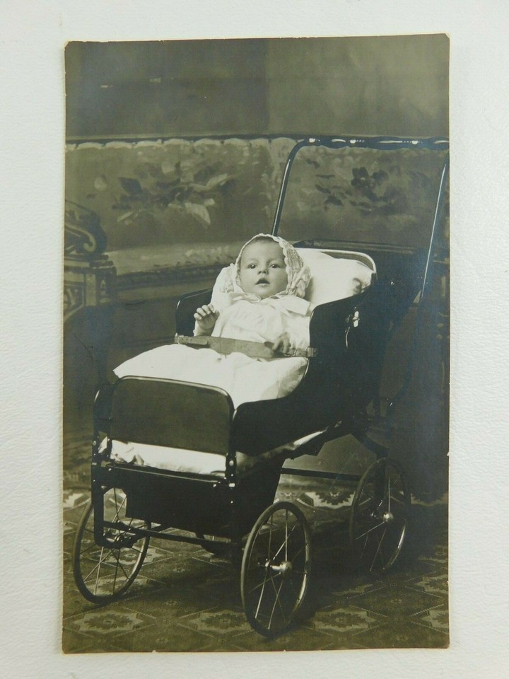 Real Photo Of Baby In Stroller Inside Cute Child Baby Buggy Vintage ...