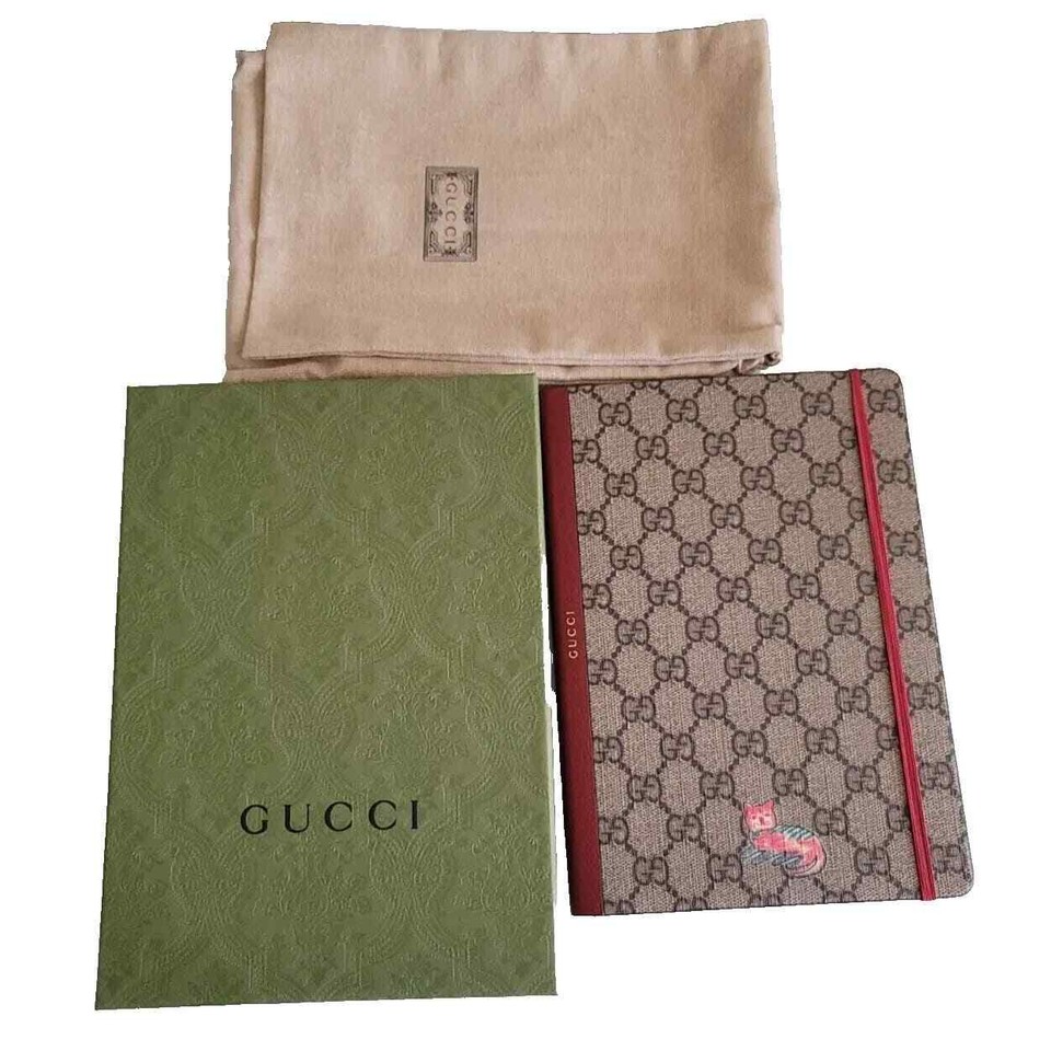 NEW Authentic Large GUCCI Lined Paper Notebook Journal GG Supreme w ...