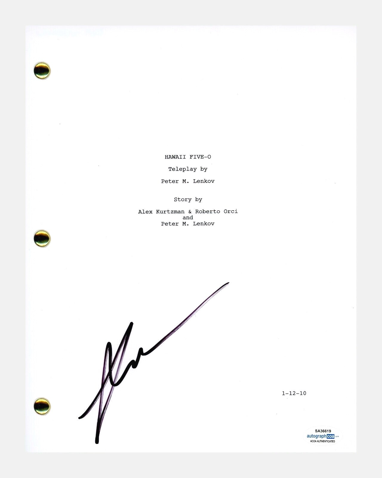 Len Wiseman Signed Autographed HAWAII FIVE-O Pilot Episode Script ...