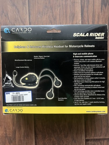 Cardo ScalaRider TeamSet Pro Rider to Passenger Wireless Intercom ...