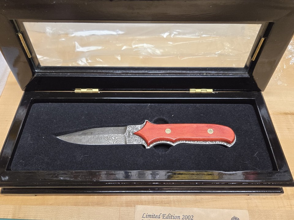 Buck 970 Damascus Dagger Knife, Cherrywood Handle, Limited Edition ...