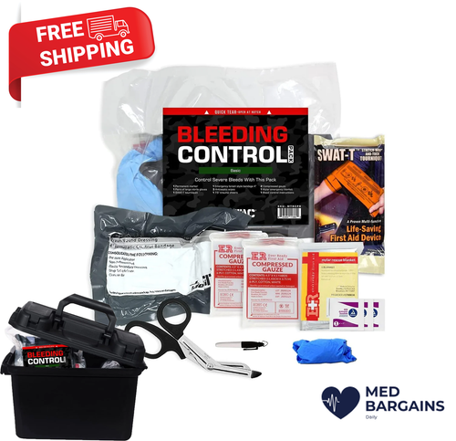 MediTac Bleeding Control First Aid Kit in Plastic Case First Responders ...