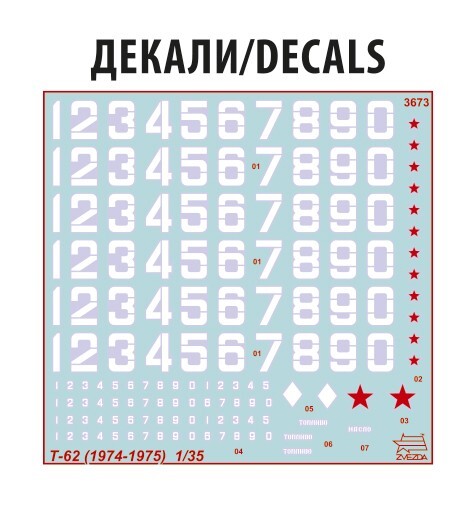 Zvezda 3673 Soviet Main Battle Tank T-62 1974-1975 Plastic Scale Model ...