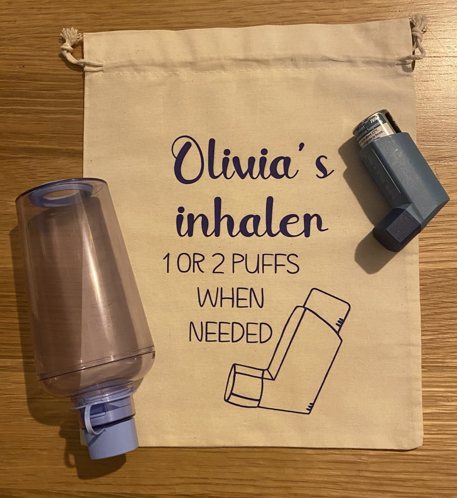 Large Asthma inhaler bag / pouch with room for spacer and mask | eBay UK