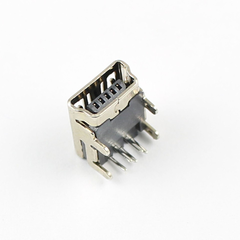 5Pcs Mini USB Female 5 Pin Type B Right Angle PCB Socket Connector 4 ...