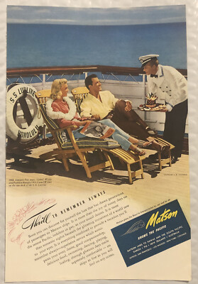 Vintage 1947 Matson Cruise Lines Original Print Ad Full Page - Remember ...