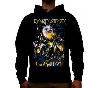 IRON MAIDEN LIVE AFTER DEATH BAND HOODIES BLACK MEN's SIZES | eBay