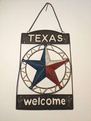 Texas Lone Star Metal Welcome Sign, Western Home Decor | eBay