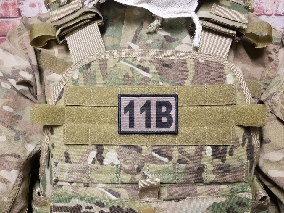 11B Infantry MOS Tan Multicam 2x3 Tactical Hook Military Patch USA Made ...