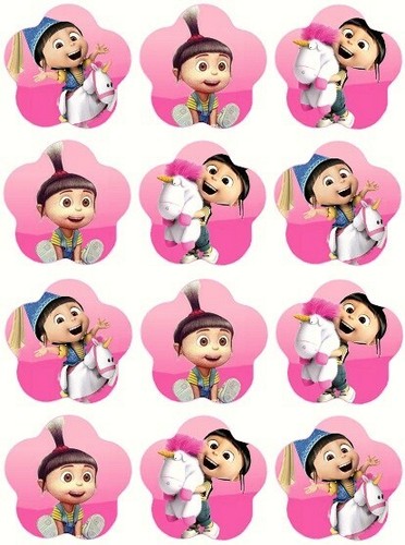 24 Agnes Minions Despicable Me Fairy Cake Toppers Edible Party ...
