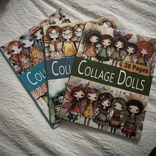 3 Collage Dolls Books Bundle 108 Pages Junk Journal Mixed Media Paper ...
