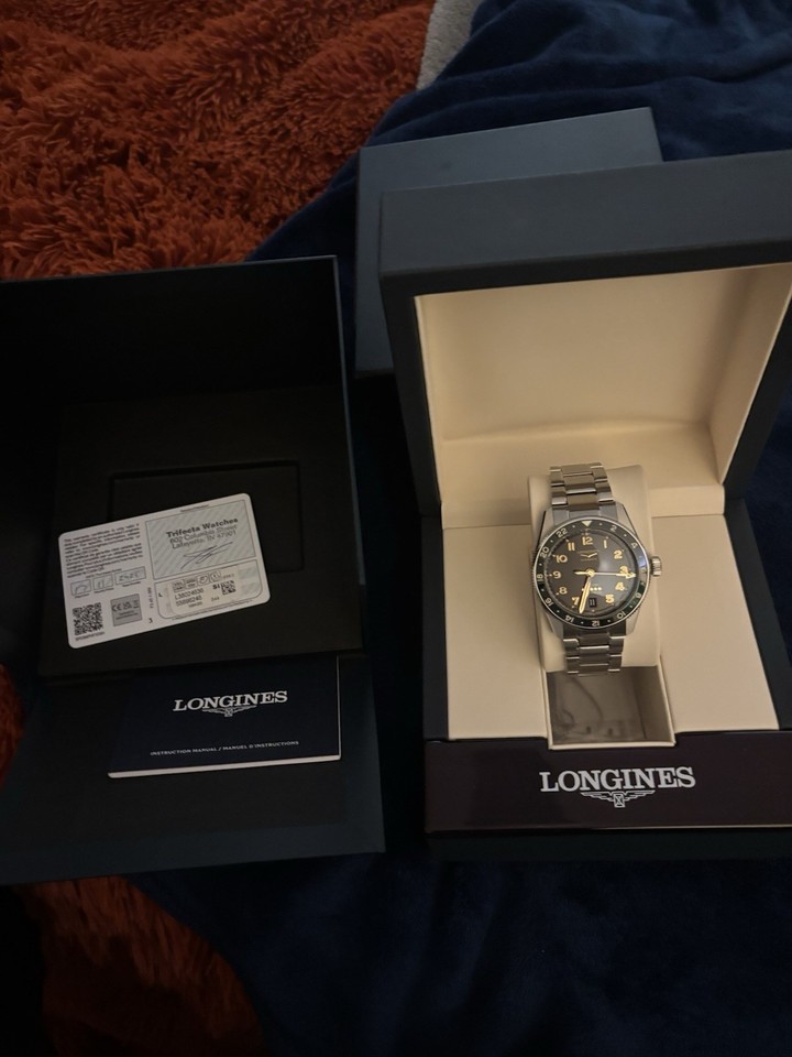 Longines Spirit Zulu Time 39mm Anthracite Dial GMT Men's Watch ...
