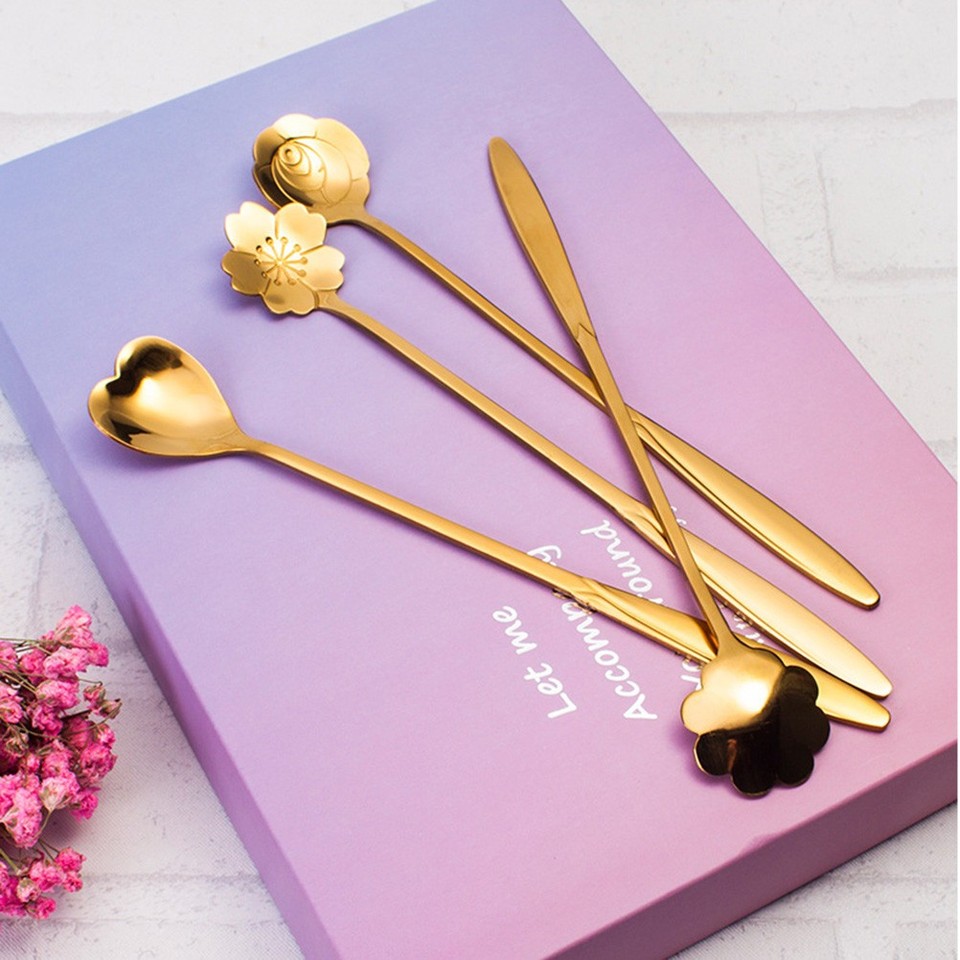 3 Pcs Stainless Steel Spoons Creative Long Handle Creative Shaped Heads ...