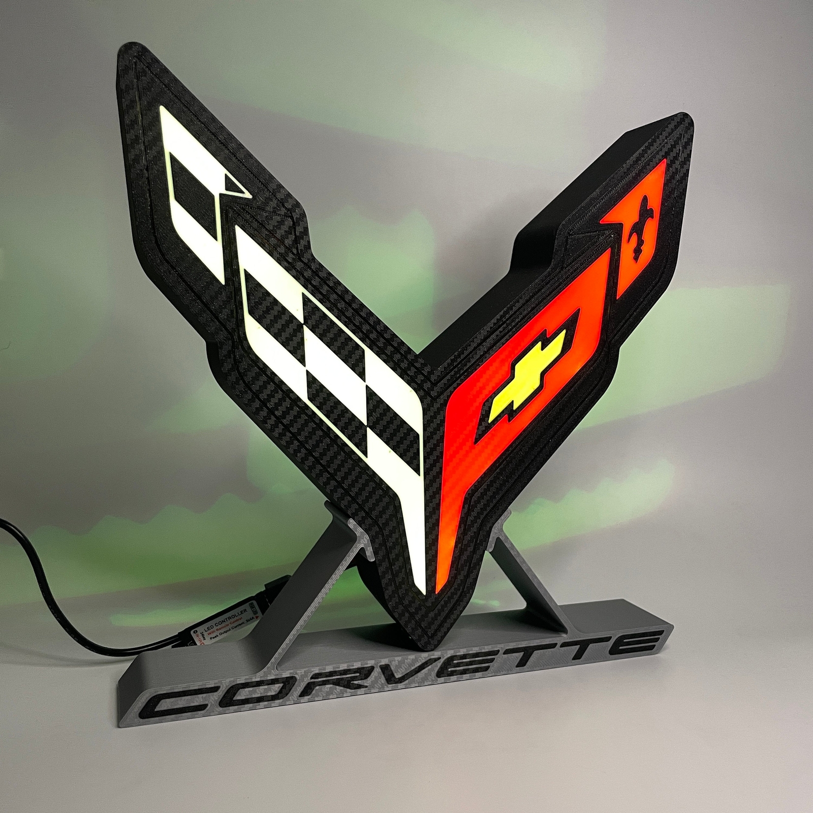 Corvette C8 Logo Light Box, Gift for Car Lovers, Automotive, Sports Car ...