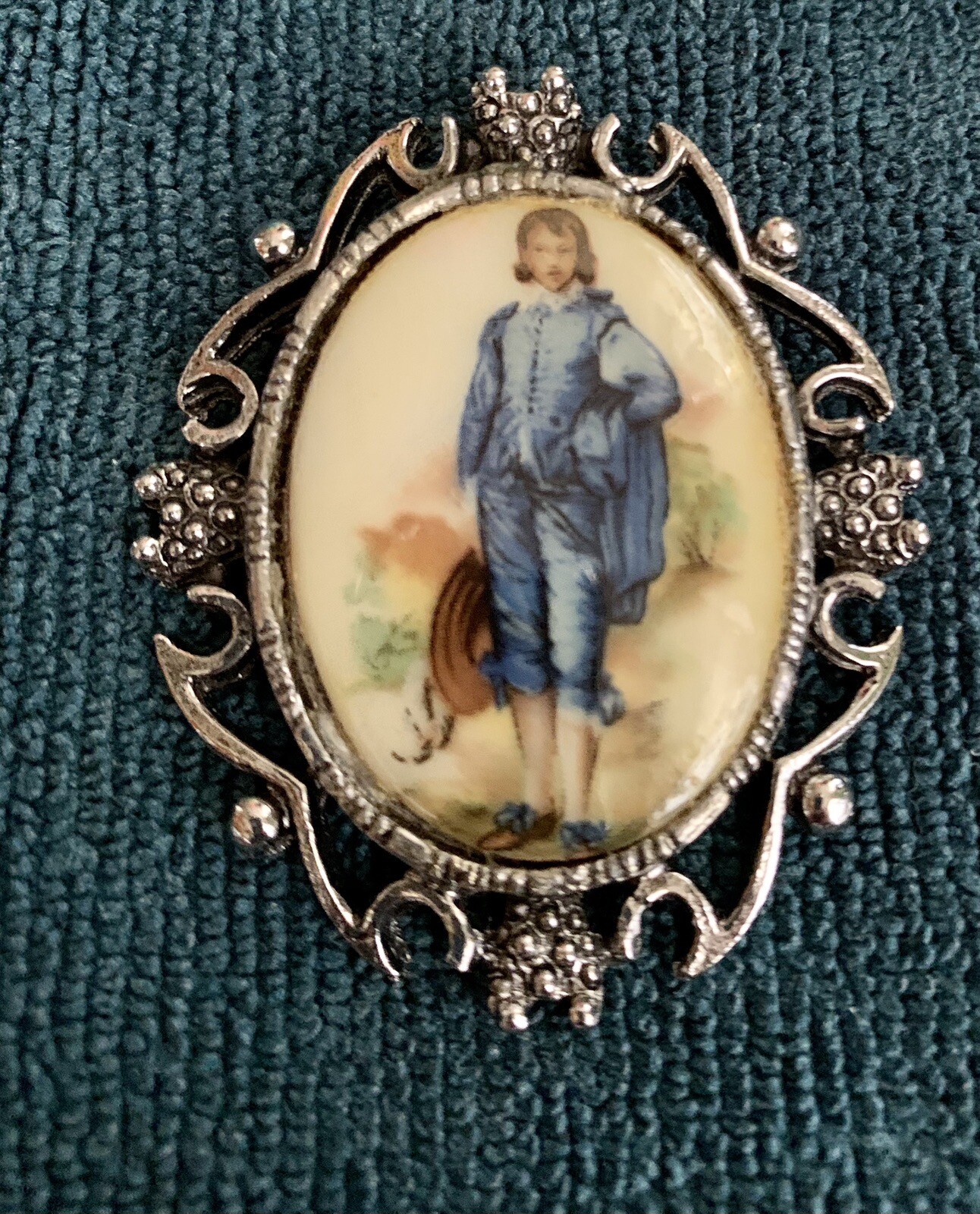 Brooch & Pendant Blue Boy & Pinkie Girl By Thomas Gai… - Gem