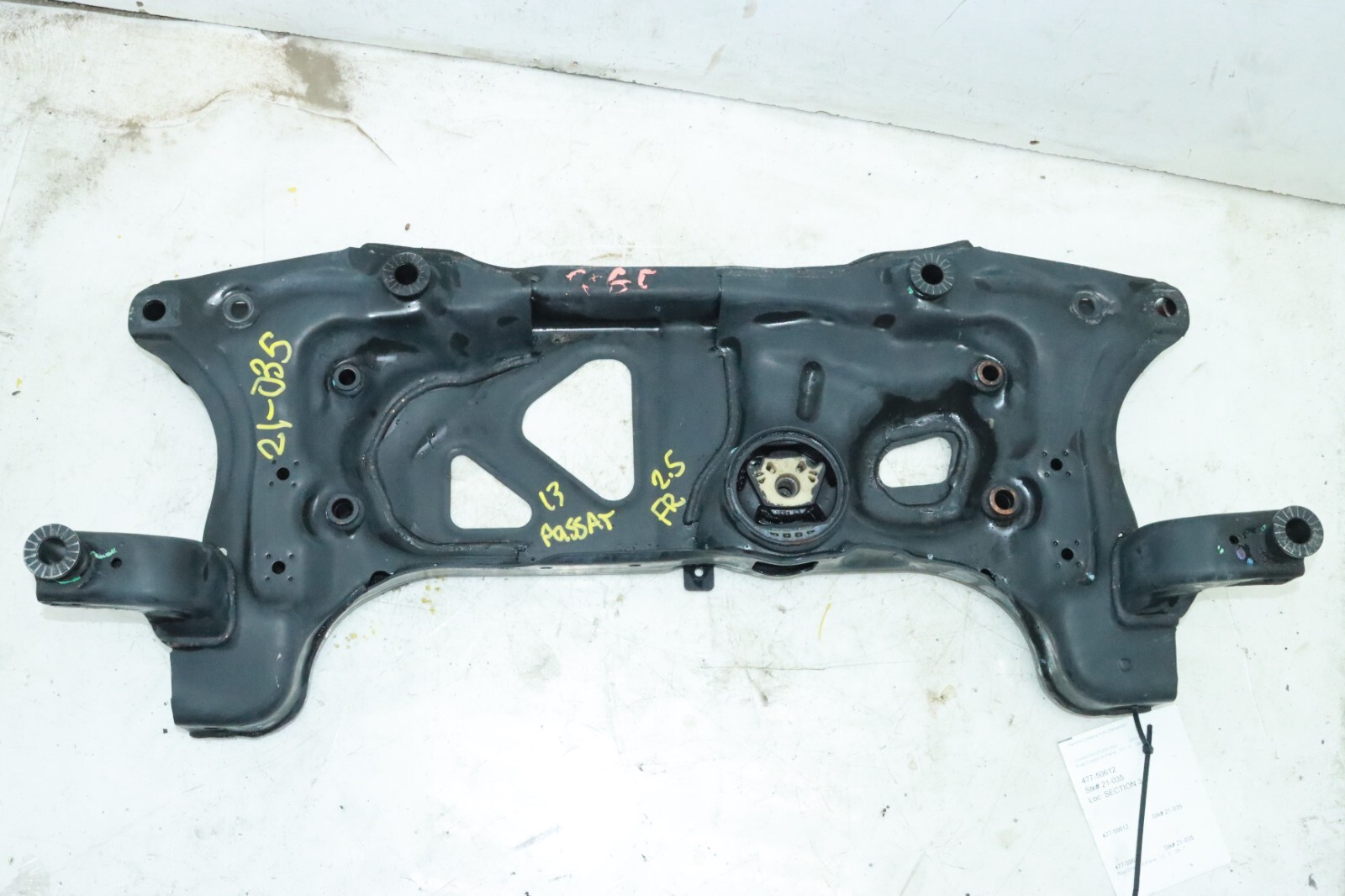 12-15 VW PASSAT 2.5L FRONT SUSPENSION K SUB FRAME ENGINE CRADLE ...