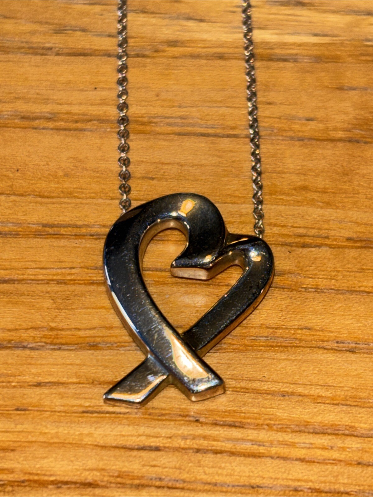 Vintage Tiffany & Co. Beautiful Heart Dangle Necklace… - Gem