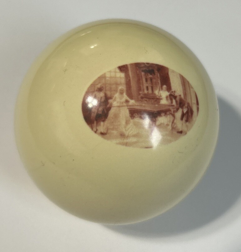 Pool/Billiards Old School Vintage Pool Room Scene Custom Cue Ball ...