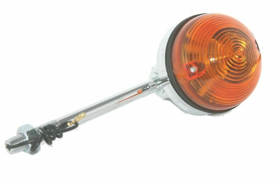 Turn Signal Indicator Winker Blinker Set Chrome Amber Lens Universal ...