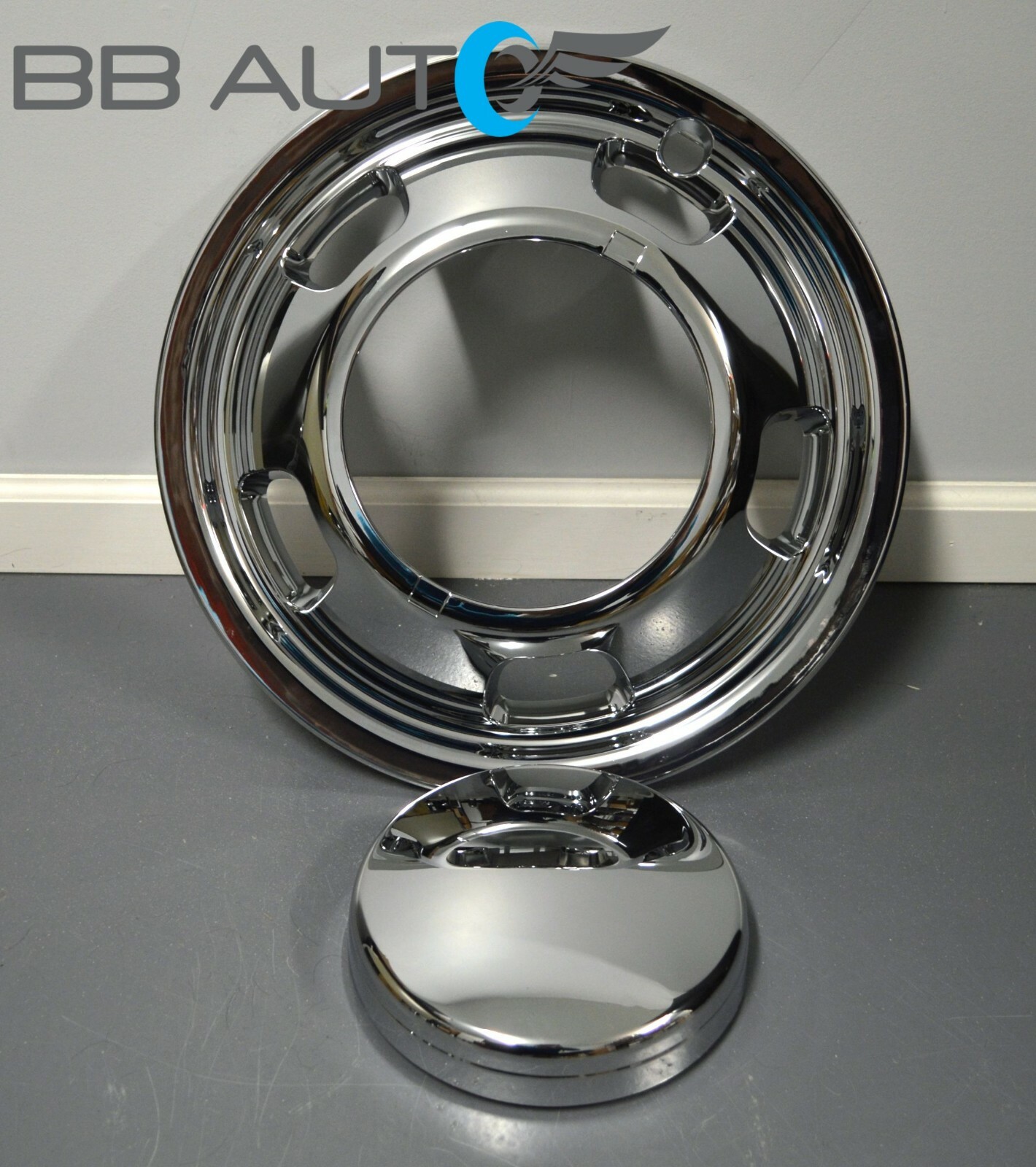 2pc Set Front Wheel Chrome Simulator & Center Cap for DODGE RAM 3500 ...