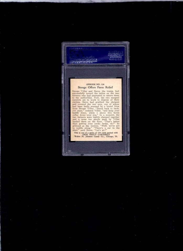 NM 1937 R41 Dick Tracy #126 Stooge Offers Farm Relief graded PSA 7 ...