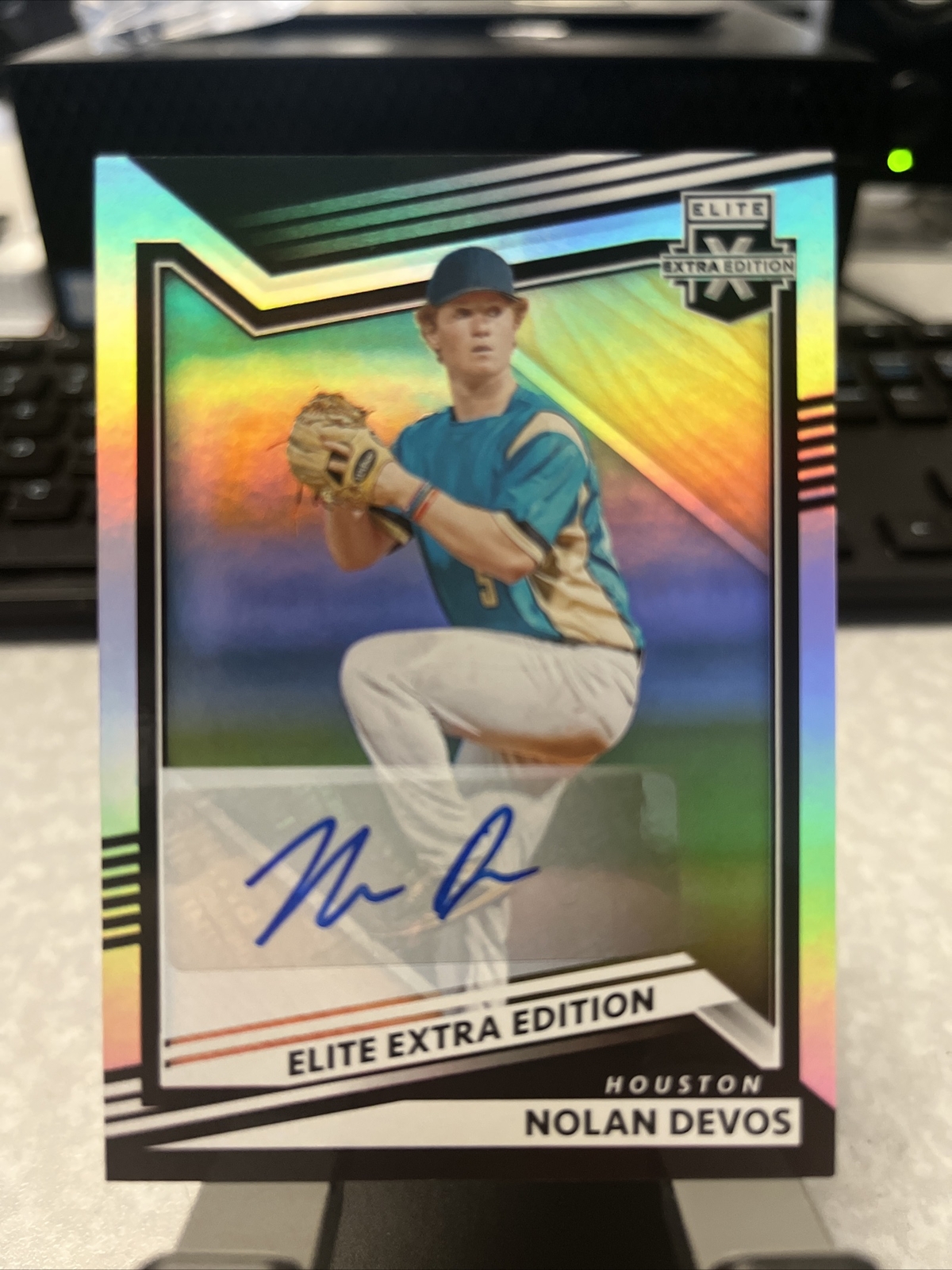 2022 Panini Elite Extra Edition Nolan Devos Silver Refractor Prospect ...