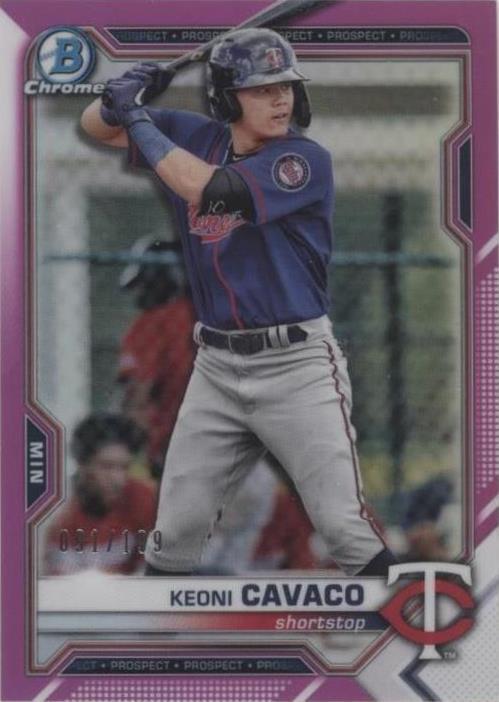 2021 Bowman - Chrome Prospects Keoni Cavaco #BCP-73 Fuchsia Refractor ...