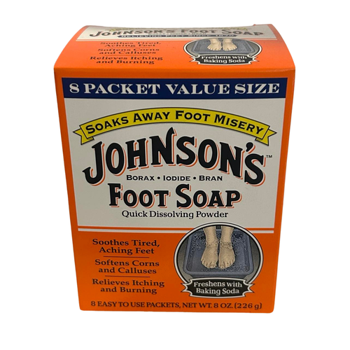 Johnson's Foot Soap Box of 8 Packets Soothes Tired Aching Feet ...