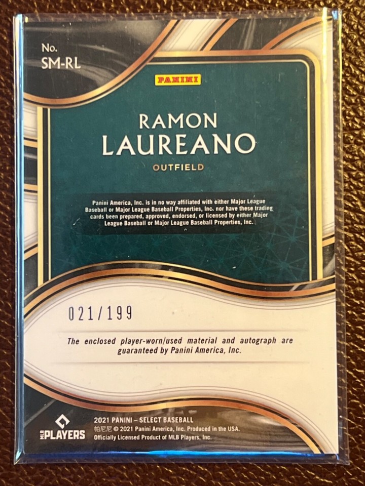 2021 PANINI SELECT SIGNATURE MATERIALS RAMON LAUREANO AUTO #SM-RL SN 21 ...