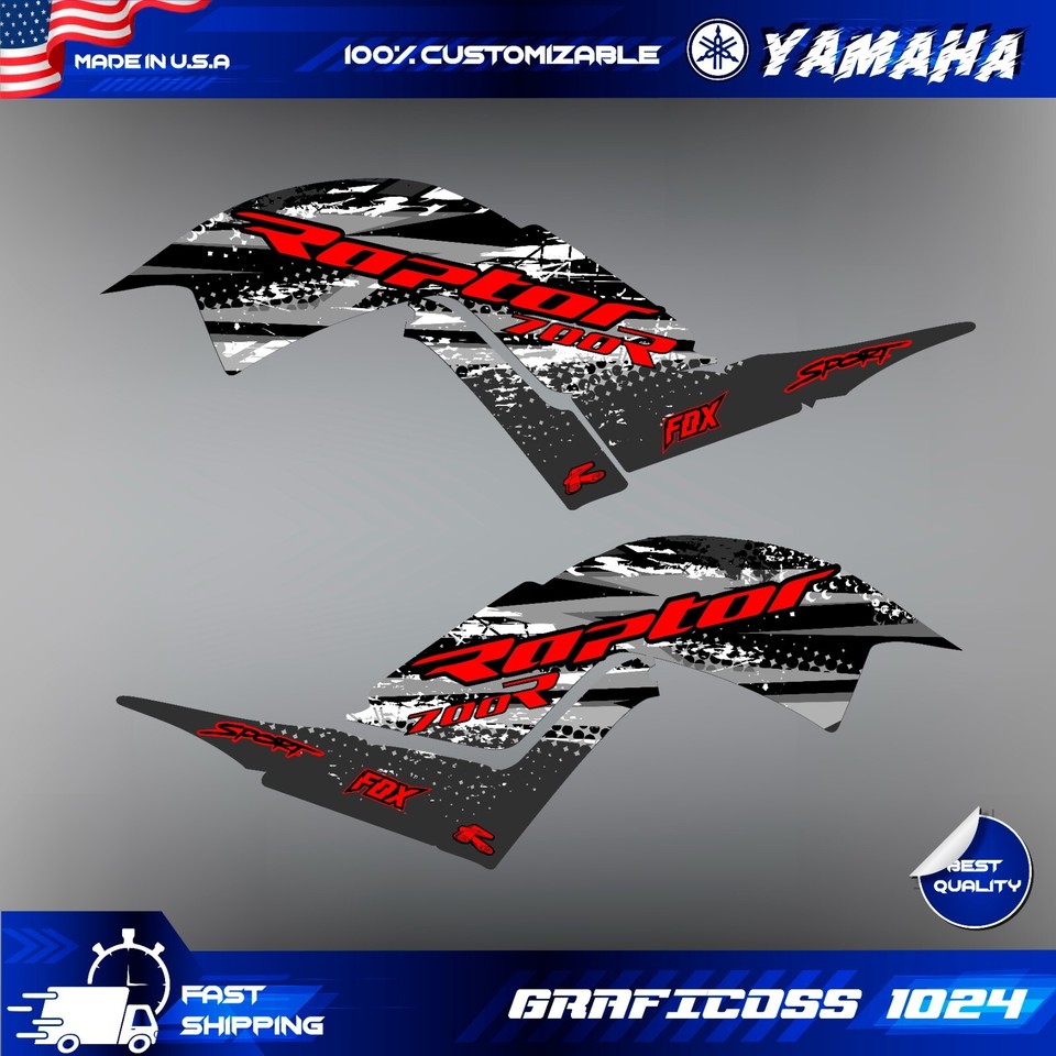 Yamaha Raptor 700 700R graphics kit 2013 2014 2017 to 2023 decals ...