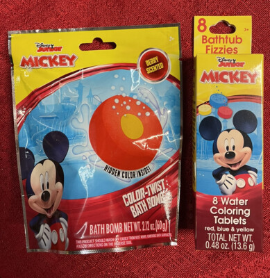 Set Of 2 Mickey Mouse Both Bomb & Bathtub Fizzies Kids Bath Bomb Set | eBay