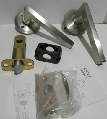 Emtek Assa Abloy Helios Lever Door Handle Set Brushed Stainless Privacy ...