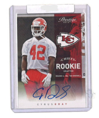 CYRUS GRAY RC Auto 2012 Prestige Rookie Autograph /499 KC Chiefs Texas ...