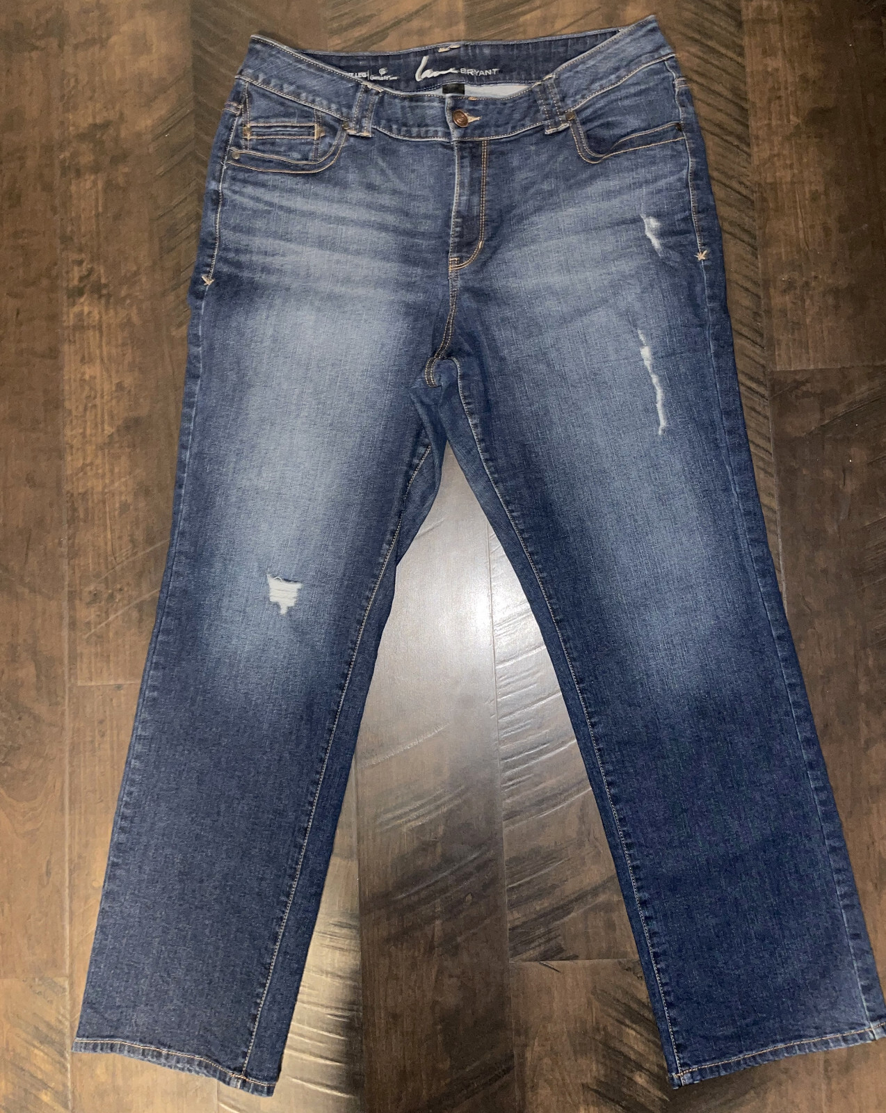 Women Lane Bryant Jeans Genius Fit Straight Leg Dark … - Gem