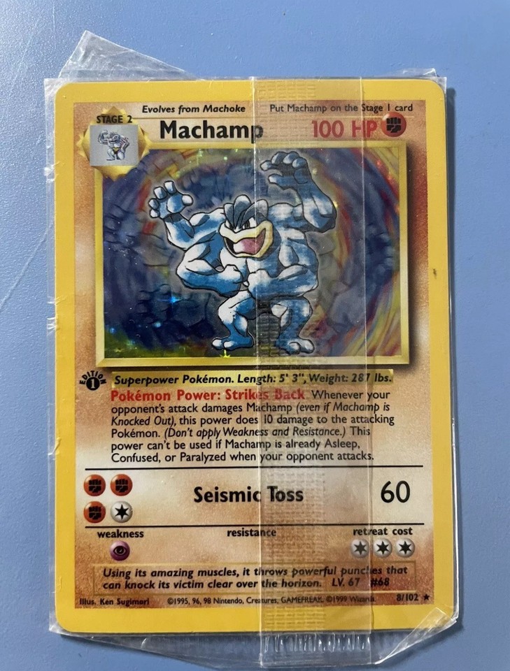 MACHAMP POKEMON Card FACTORY SEALED 1st Edition 1999 Mint Condition ...