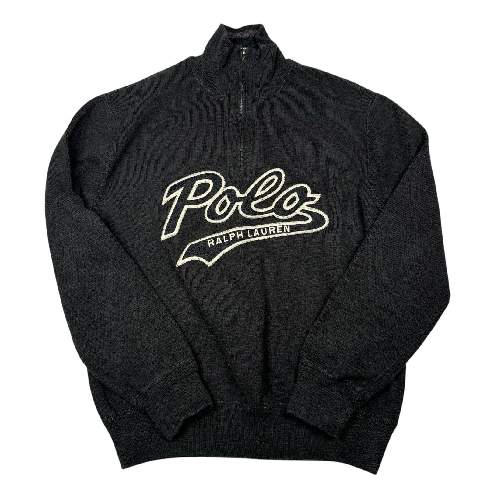 Polo Ralph Lauren 1/4 Zip Pullover Sweater XL Embroidered Script Logo ...